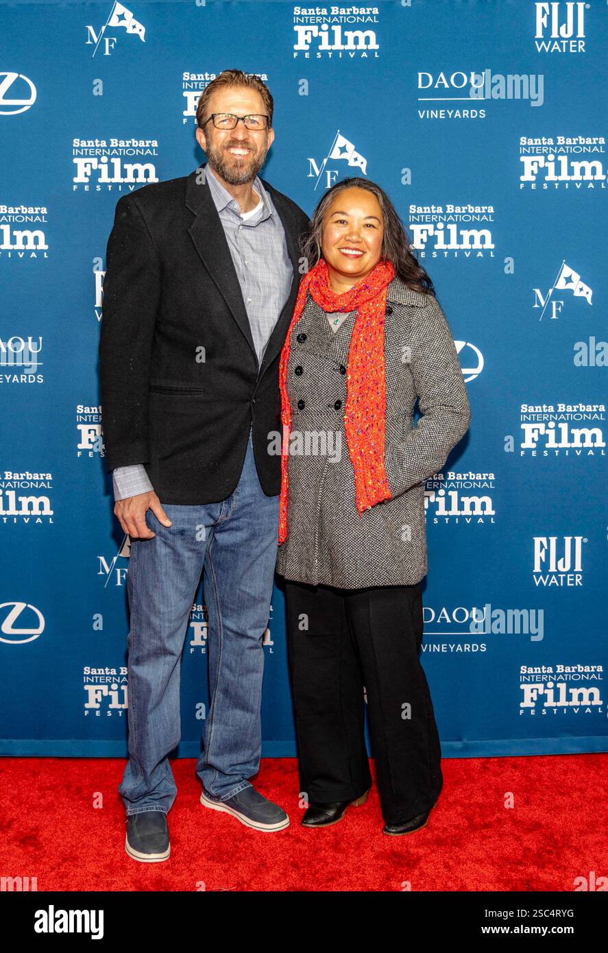 SB City Council Member Eric Friedman and wife arrive at the 40th Santa ...