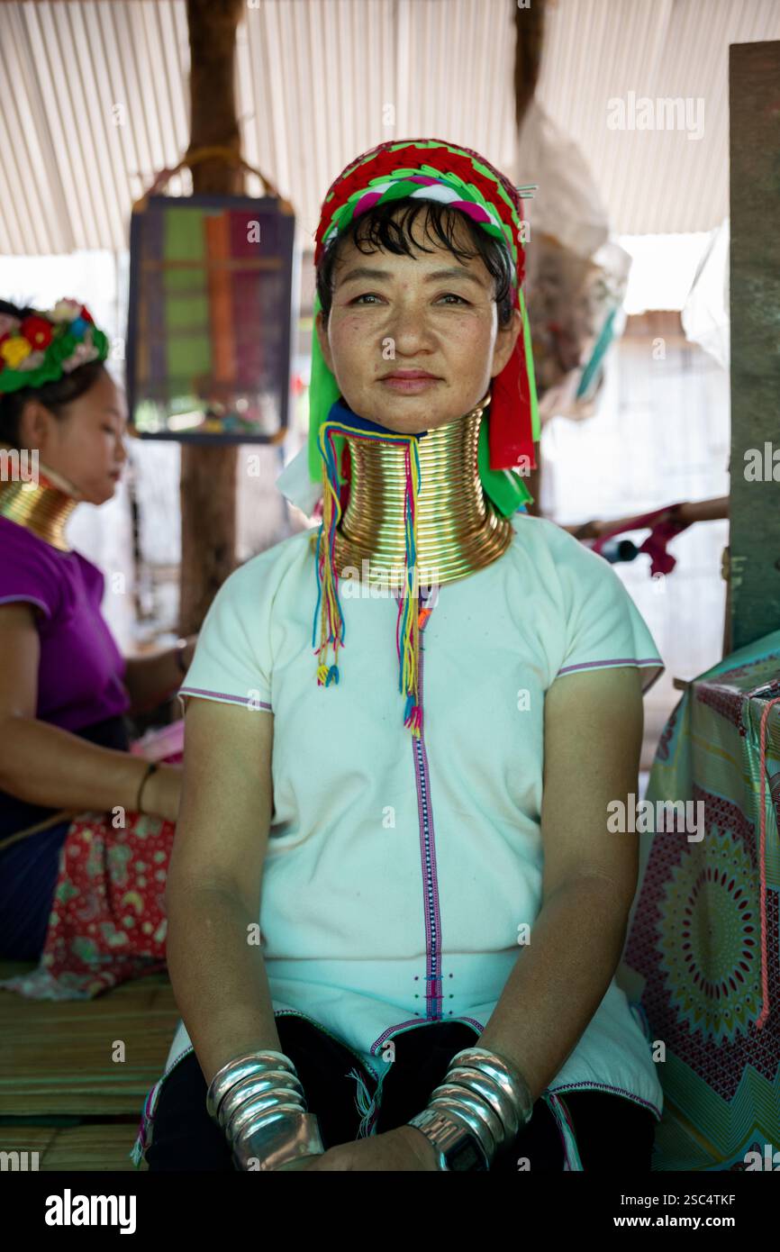 Long neck Karen woman in Chiang Mai Province Thailand Asia Stock Photo ...