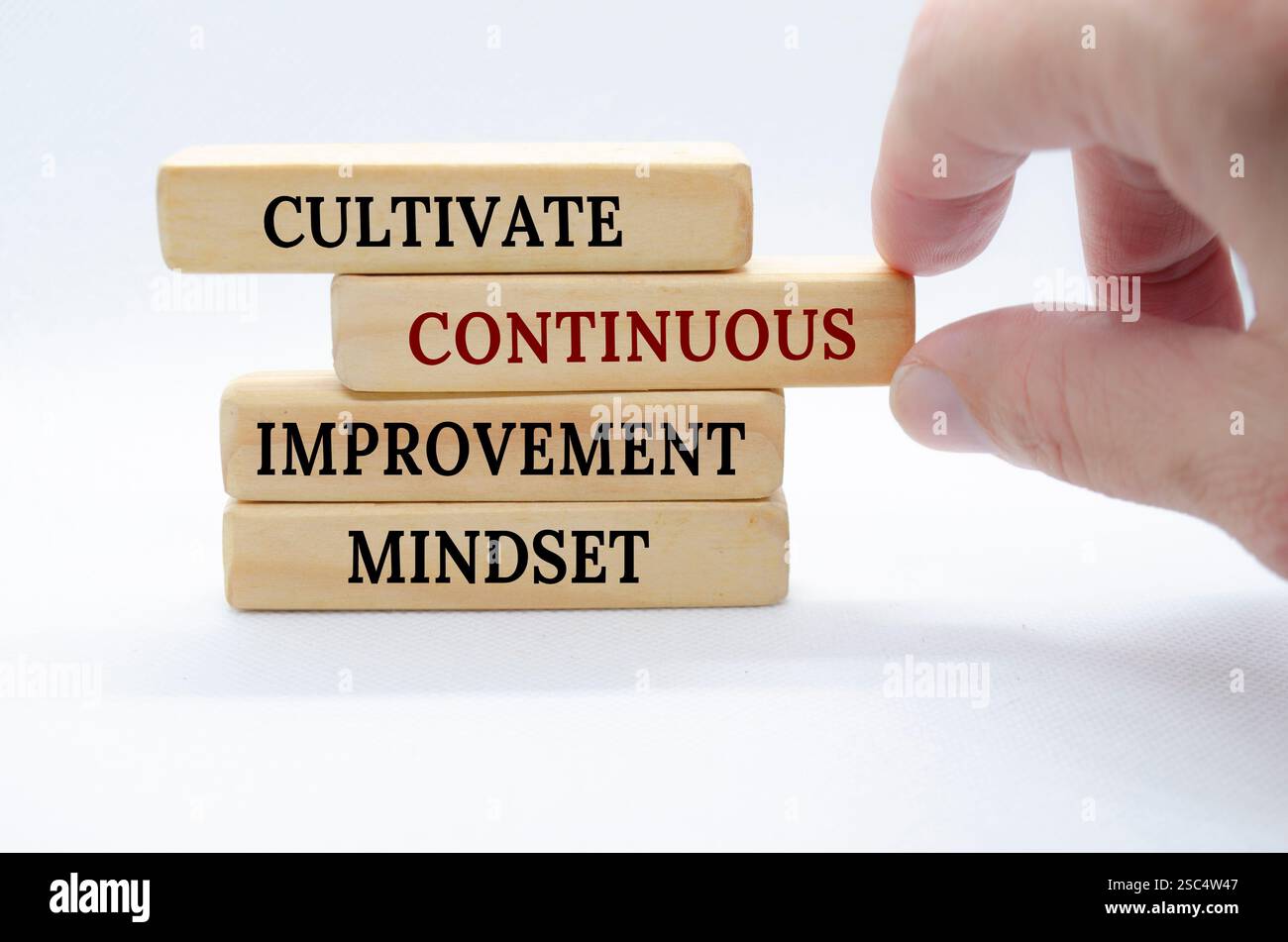 Cultivate continuous improvement mindset text on wooden blocks ...