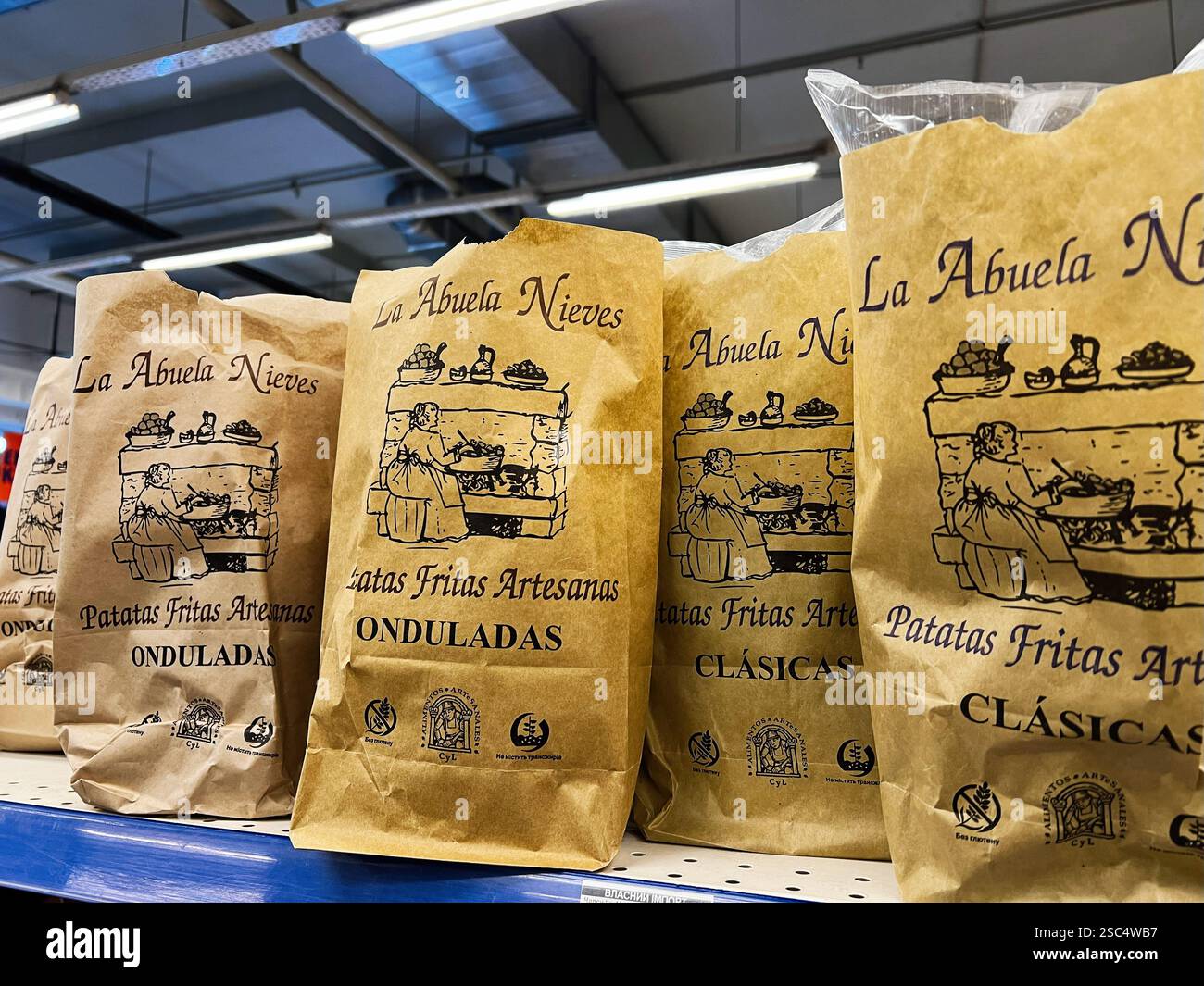 Kyiv, Ukraine - February 04, 2025: Authentic artisan potato chips in ...