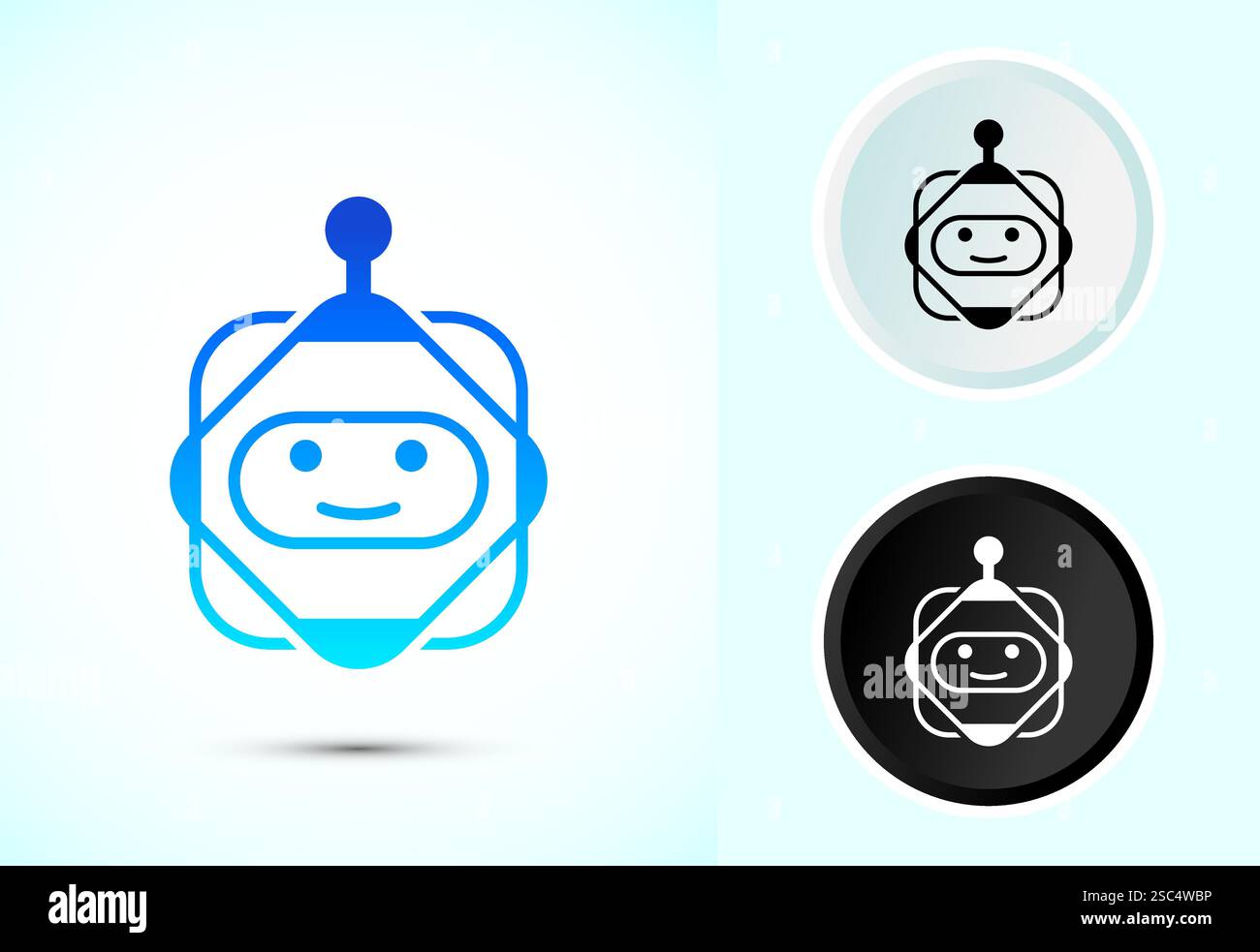 AI assistant icon design illustration. Digital or virtual assistant ...