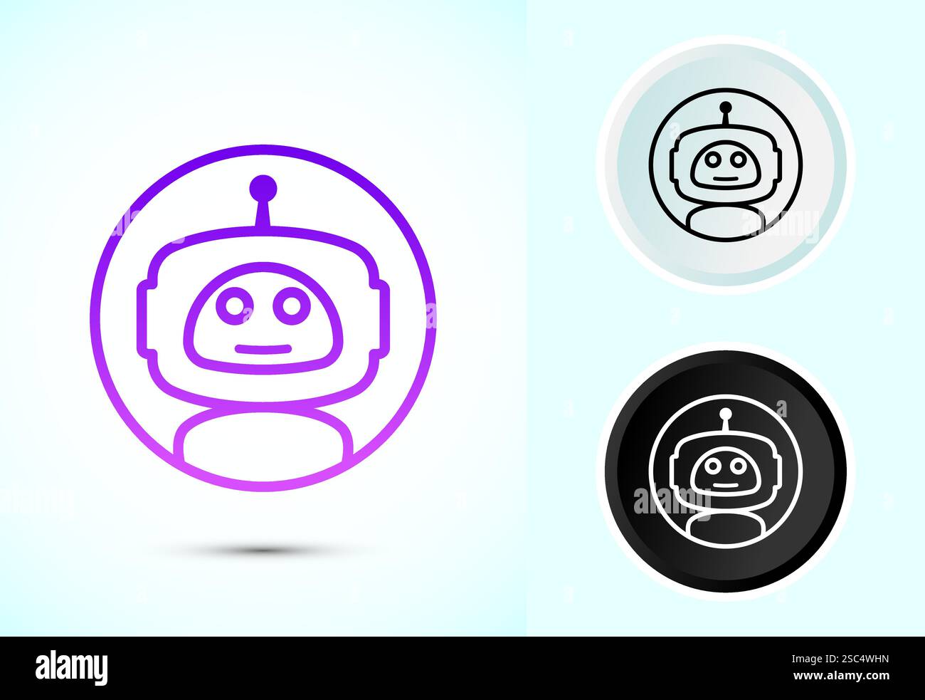 AI assistant icon design illustration. Digital or virtual assistant ...