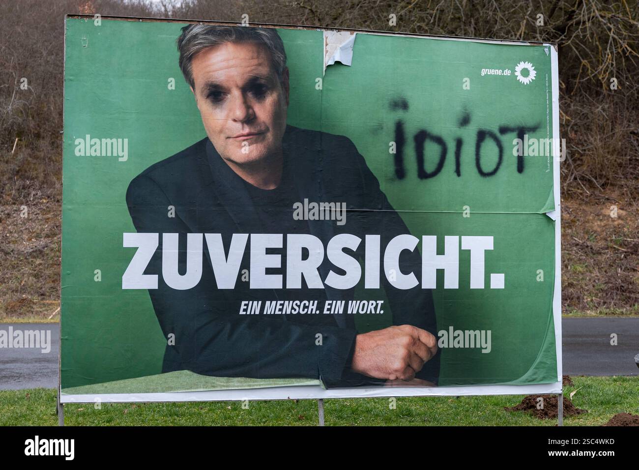 Vandalismus an Wahlplakat von Robert Habeck 05.02.25, Selters ...