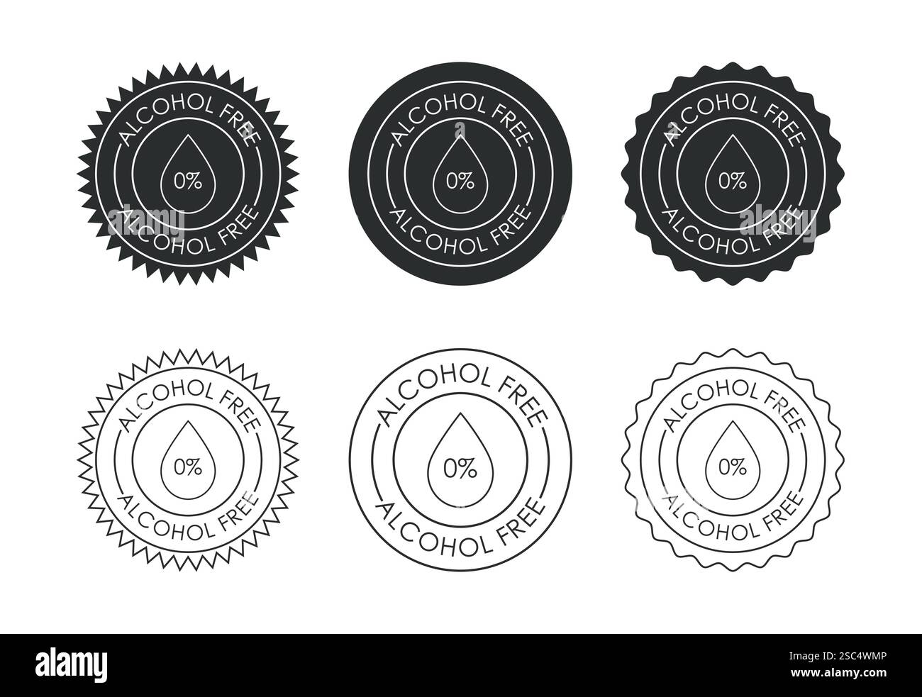 Alcohol Free Icon Design Illustration, No Alcohol Sign Symbol Stock ...