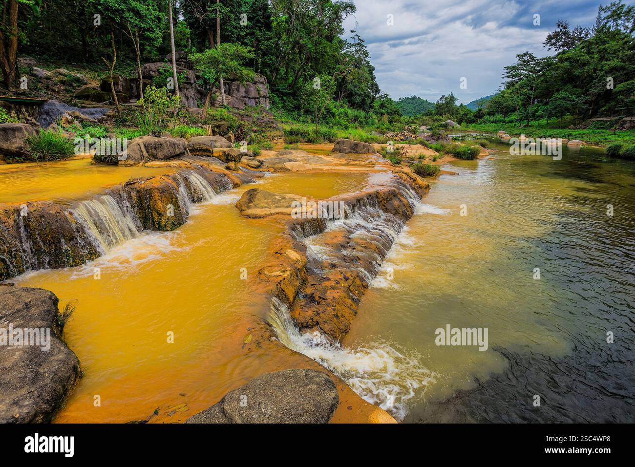 surroundings and landmarks of Yang Bay waterfall in Vietnam Stock Photo ...