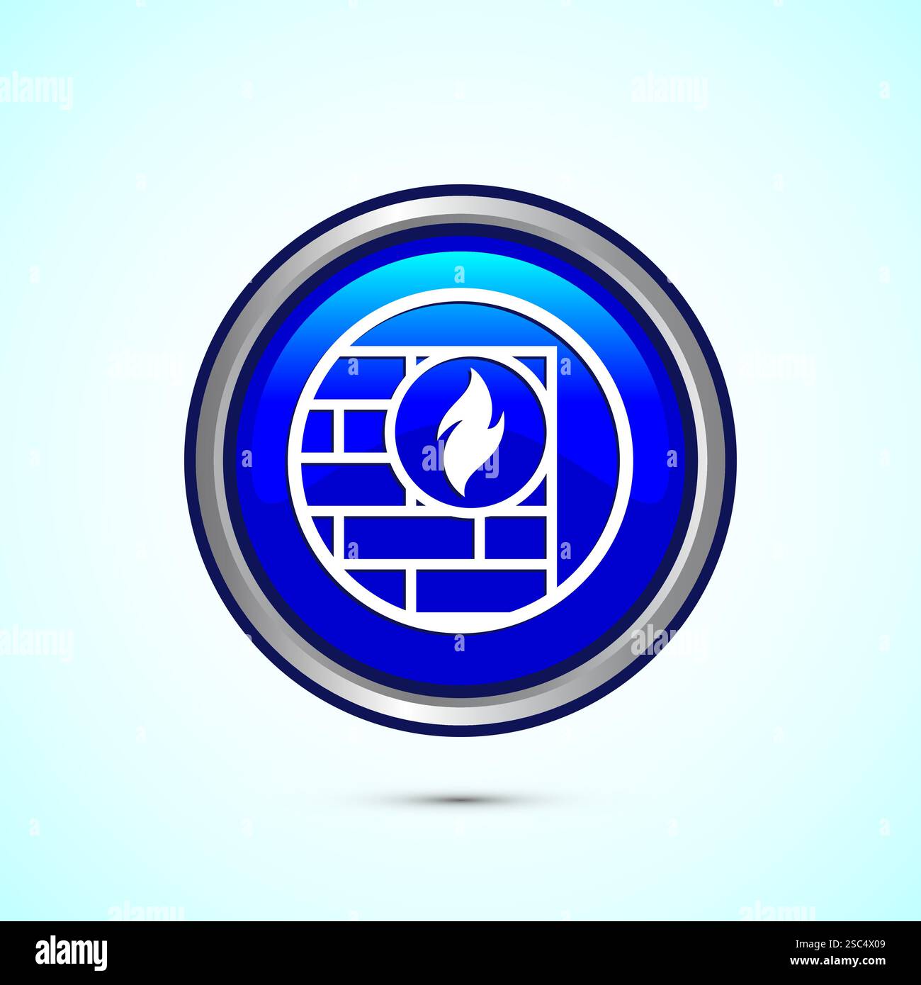 Firewall icon design illustration. Brick wall and fire icon, Internet ...