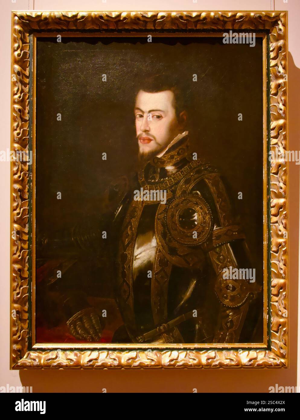 19th century oil on canvas portrait King Philip II of Spain by an ...