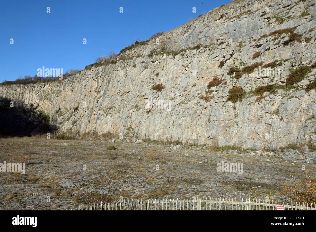 The quarry face of Warton Main Quarry Warton Crag Warton Carnforth ...