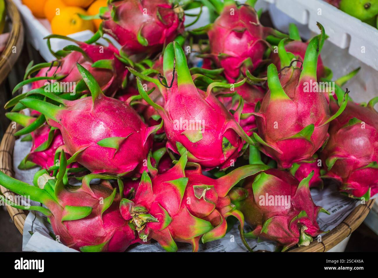 Dragon fruit, Pitaya (geow mangon). Fruits of Vietnam and Thailand ...