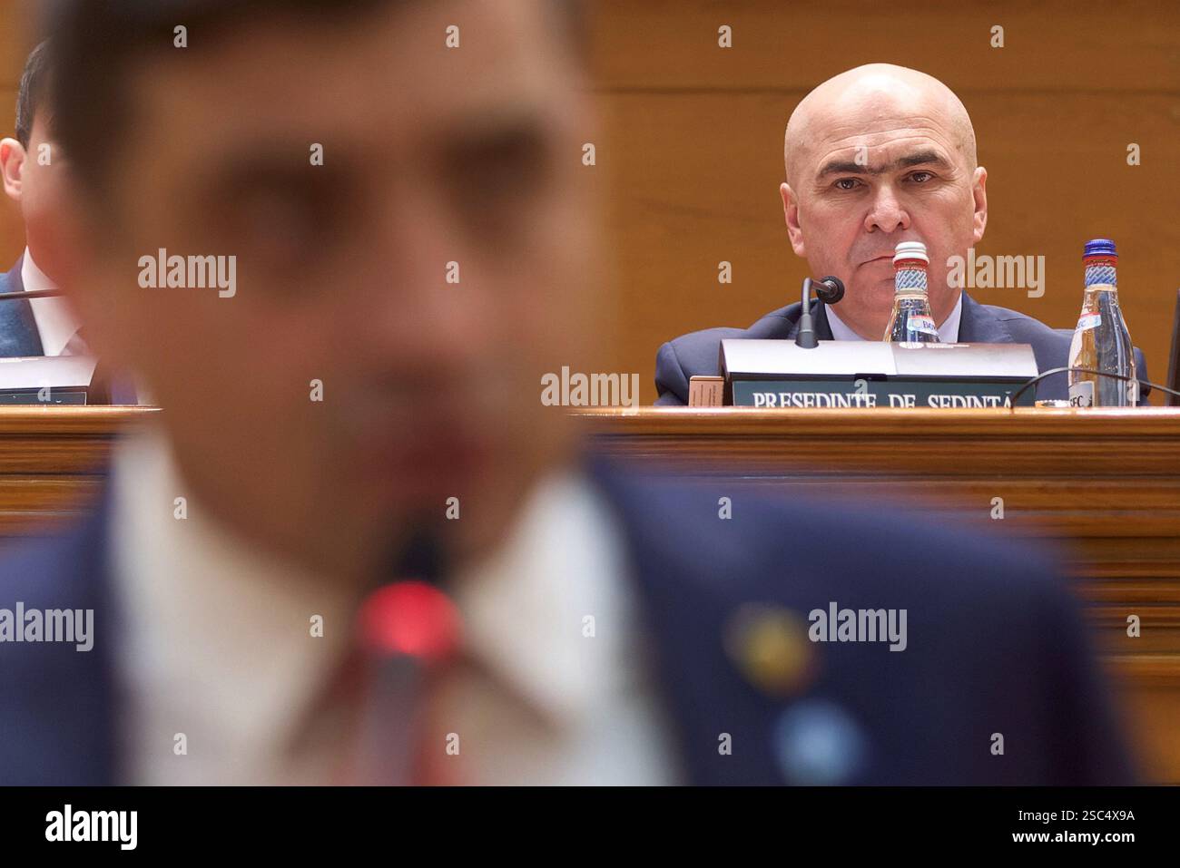 Bucharest, Romania. 5th Feb, 2025: Ilie Bolojan (R), president of the ...
