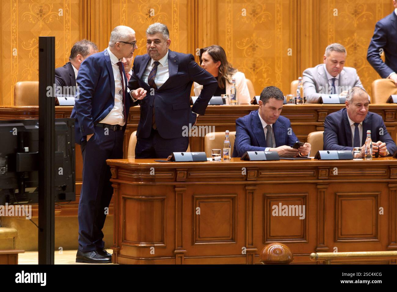 Bucharest, Romania. 5th Feb, 2025: (L-R) Radu Marinescu, Minister of ...
