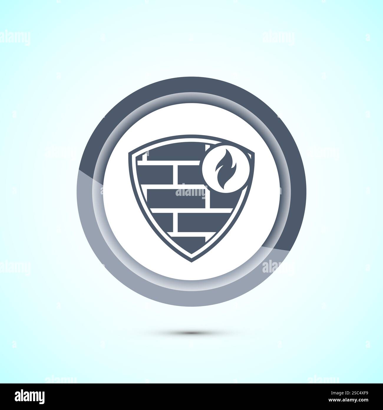Firewall icon design illustration. Brick wall and fire icon, Internet ...