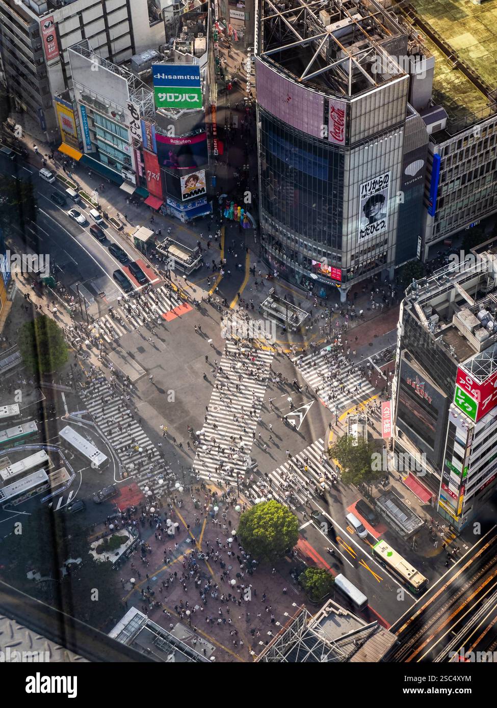 Views of Tokyo from Shibuya Sky rooftop at sunset, in Shibuya, Tokyo ...