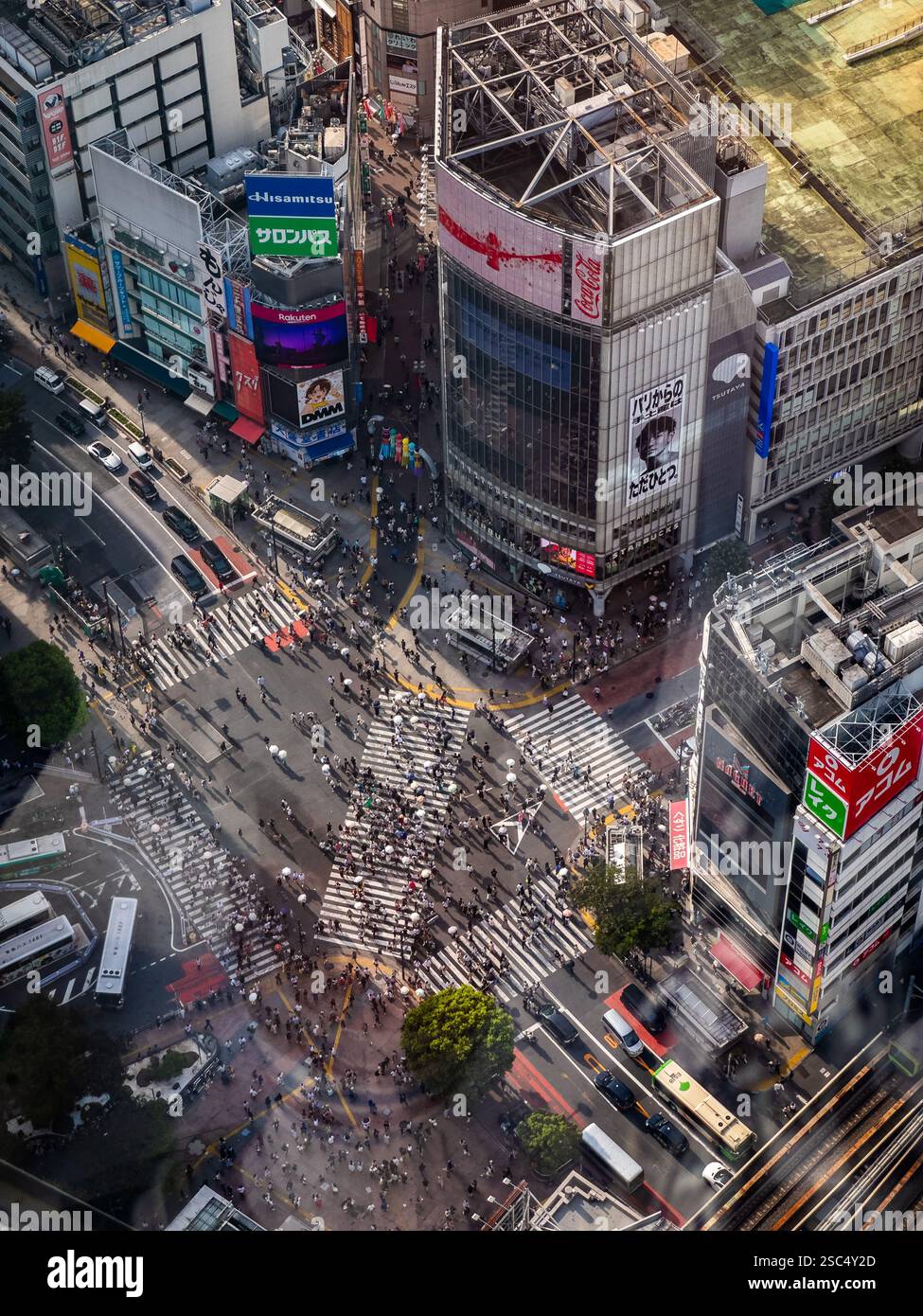 Views of Tokyo from Shibuya Sky rooftop at sunset, in Shibuya, Tokyo ...