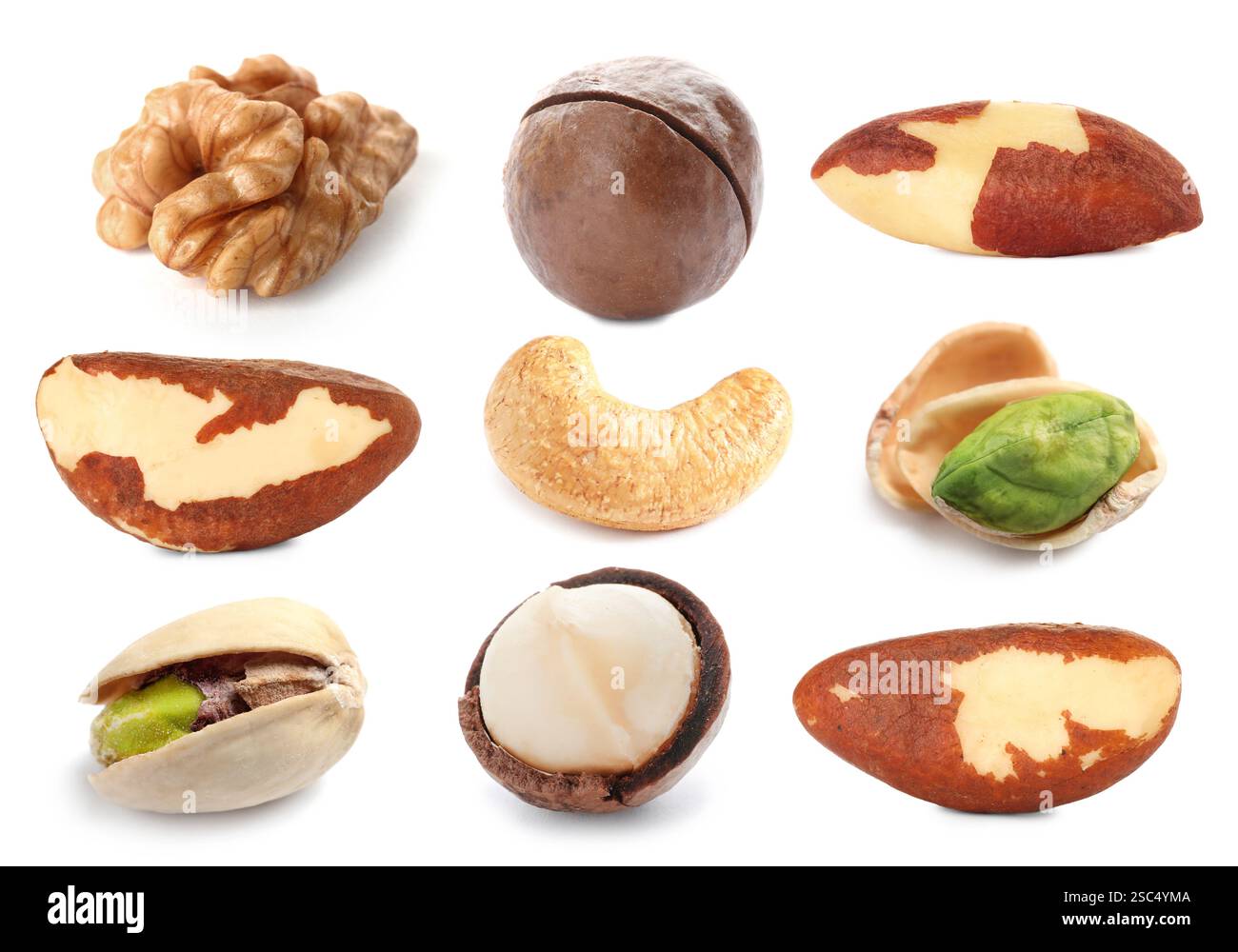 Brazil and other nuts isolated on white, set Stock Photo - Alamy