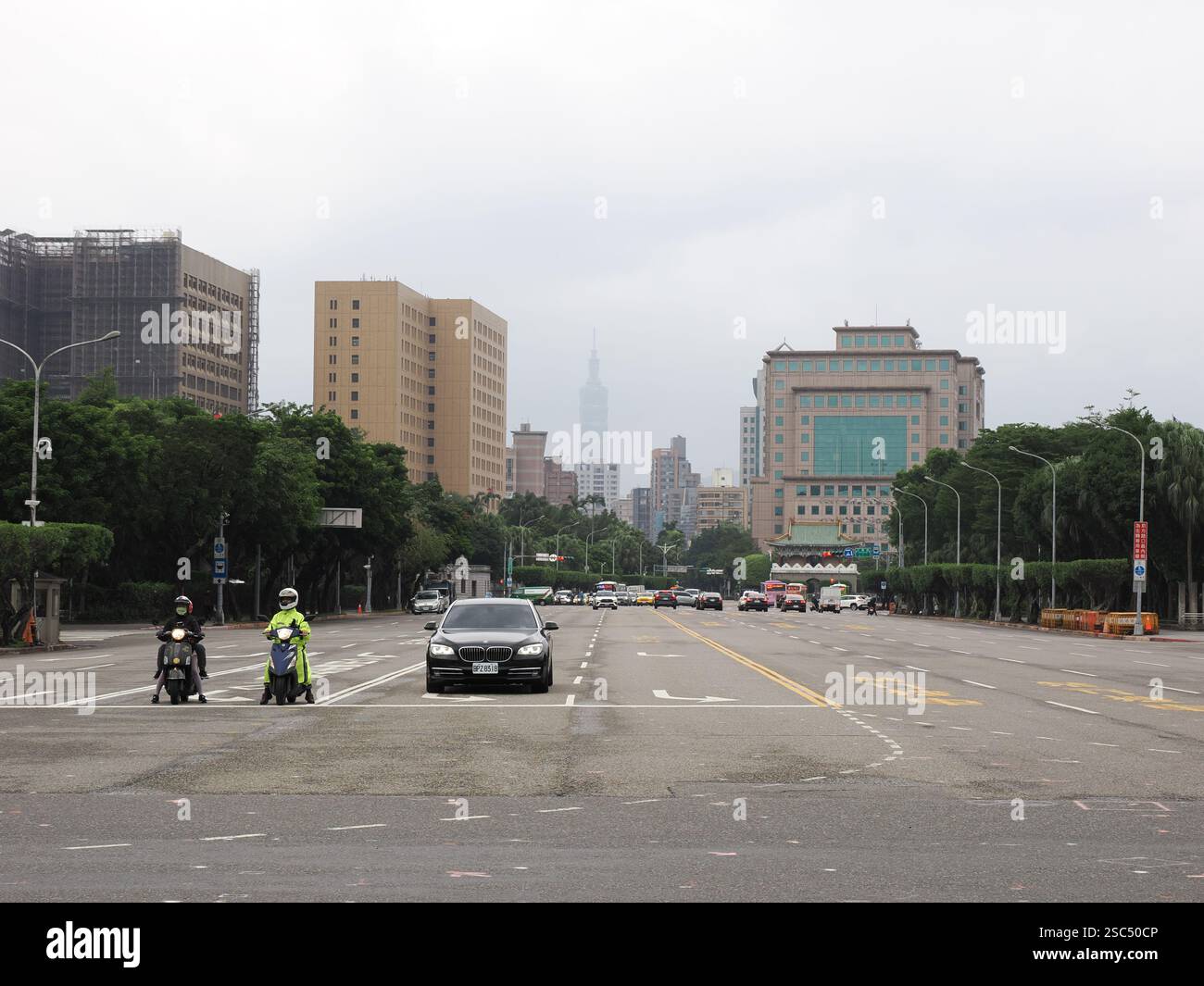 Wide angle image taken on the intersection between Chongqing south road ...
