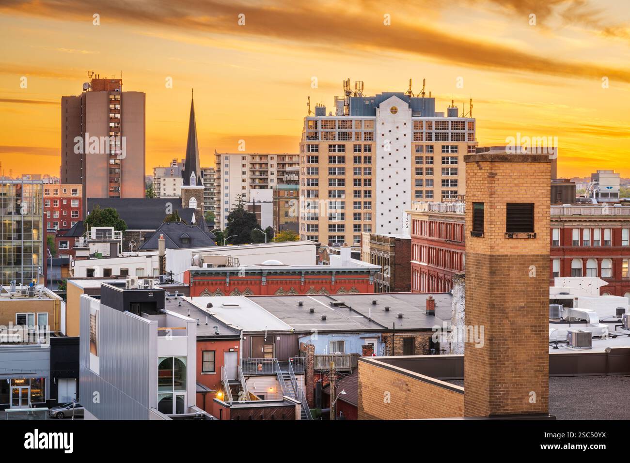 Kitchener, Ontario, Canada downtown cityscape at golden hour Stock ...