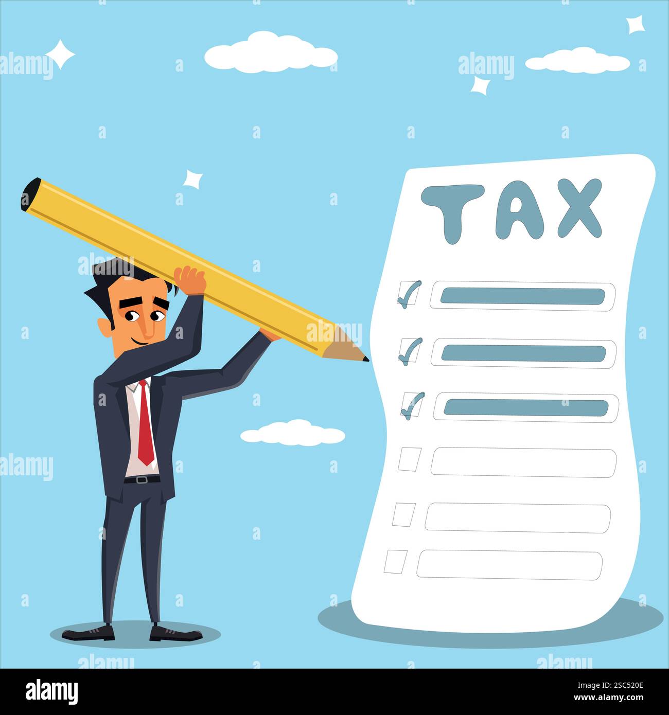 Tax day concept refund Stock Vector Images - Alamy