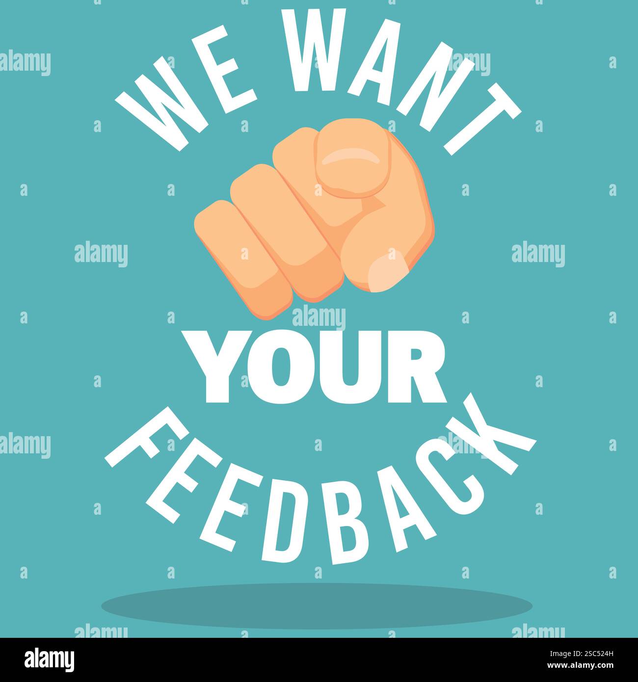 Finger Pointing We Want Your Feedback review poster or website banner ...