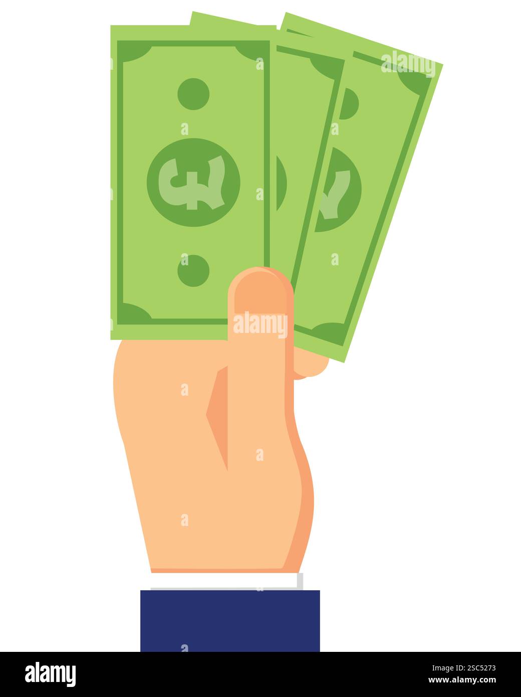 Hand holding some UK Pound notes, making a payment or deal concept ...