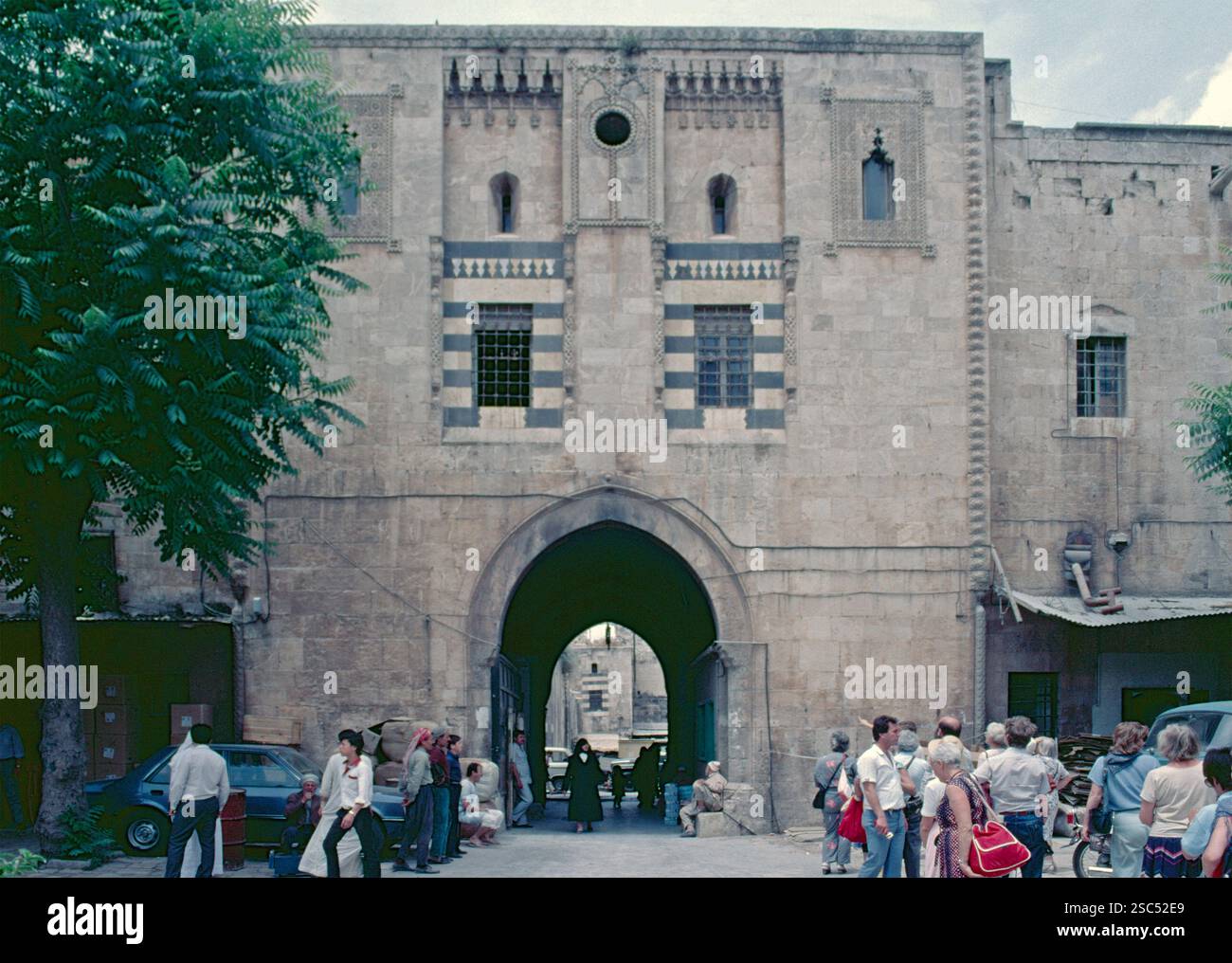 Back of the entrance portal, historic trading centre Khan al-Wazir ...