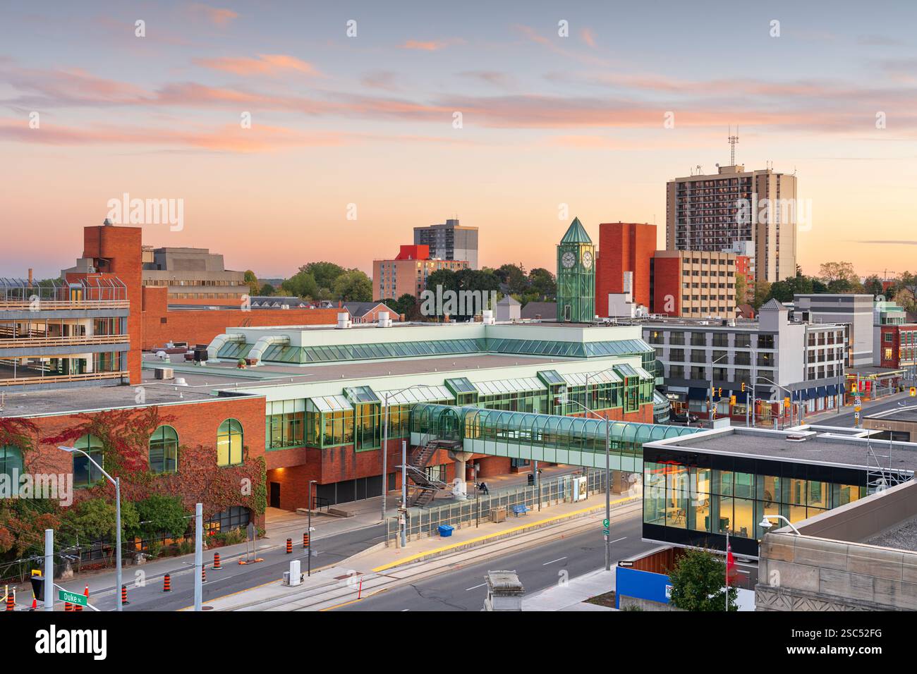 Kitchener, Ontario, Canada downtown city skyline at dusk Stock Photo ...