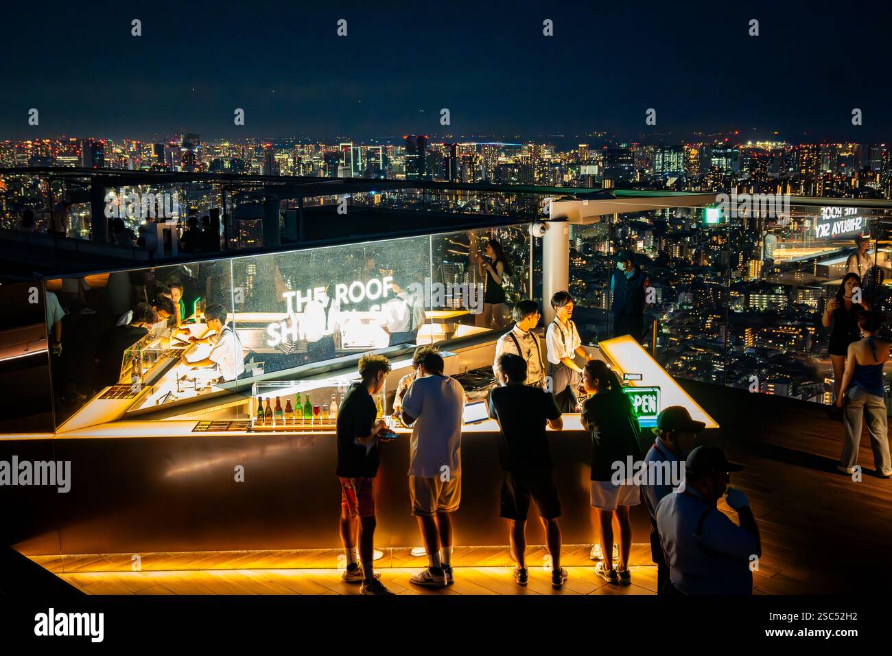 Views of Tokyo from Shibuya Sky rooftop at sunset, in Shibuya, Tokyo, Japan Stock Photo - Alamy