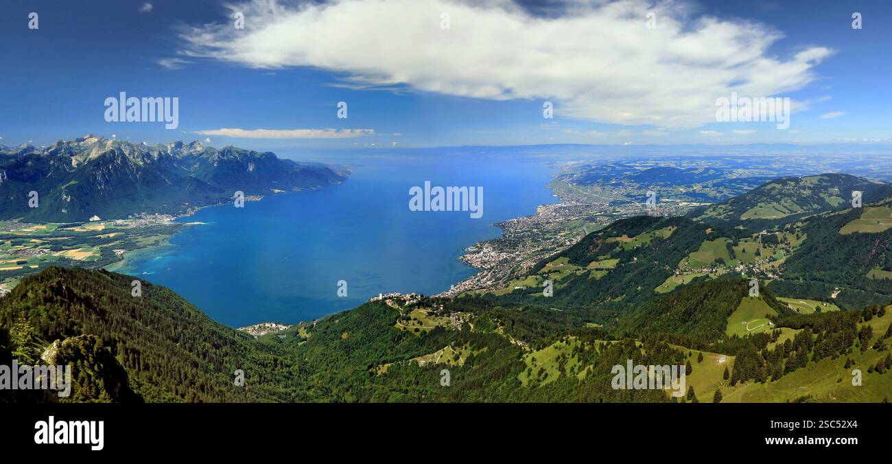 Lake Geneva seen from the Rock de Naye Stock Photo - Alamy