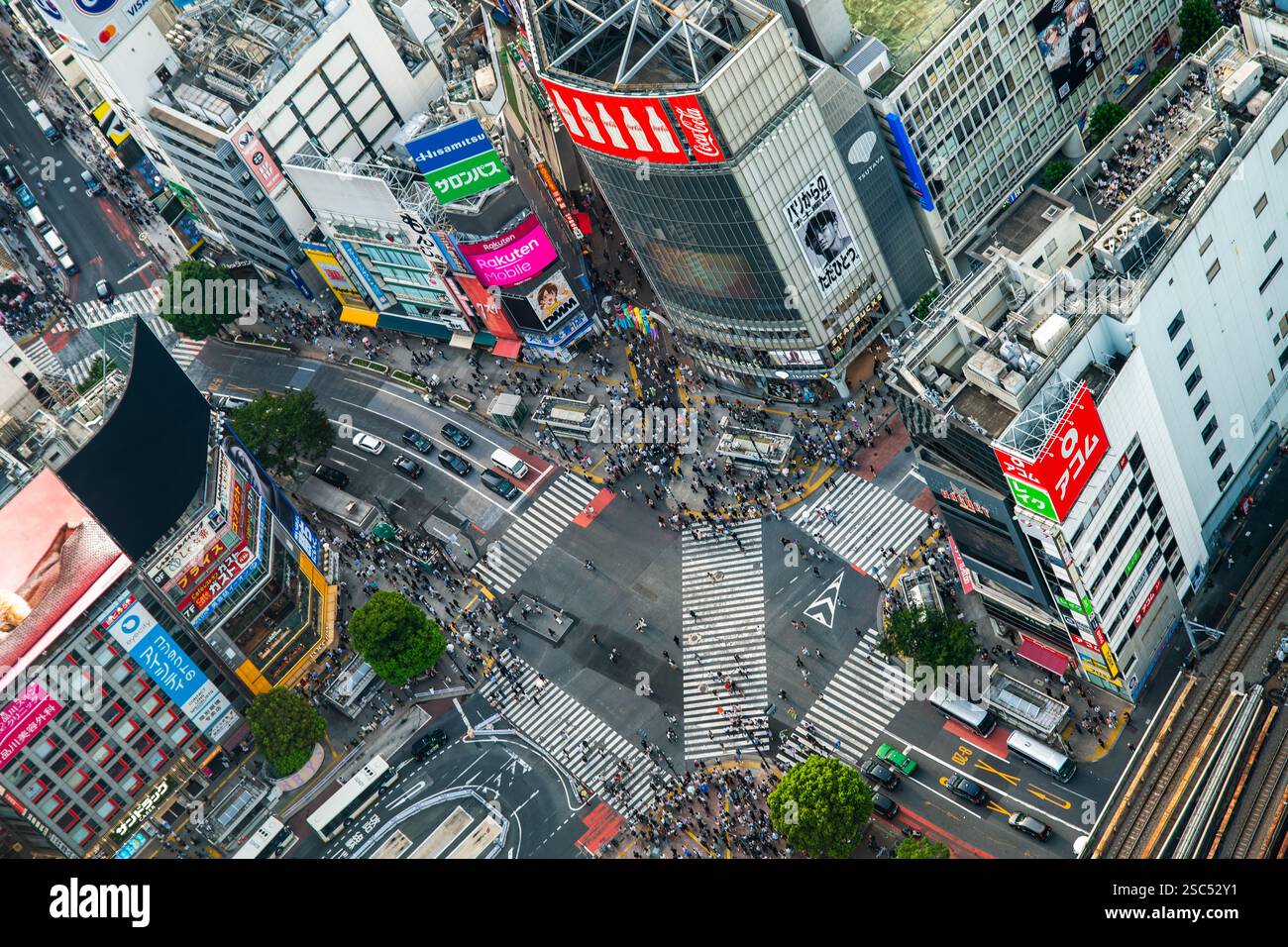 Views of Tokyo from Shibuya Sky rooftop at sunset, in Shibuya, Tokyo ...