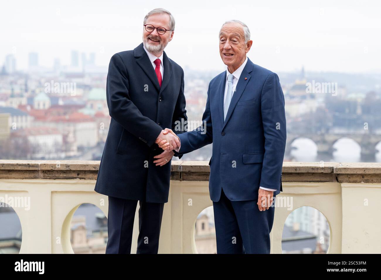 Prague, Czech Republic. 05th Feb, 2025. From left Czech PM Petr Fiala ...