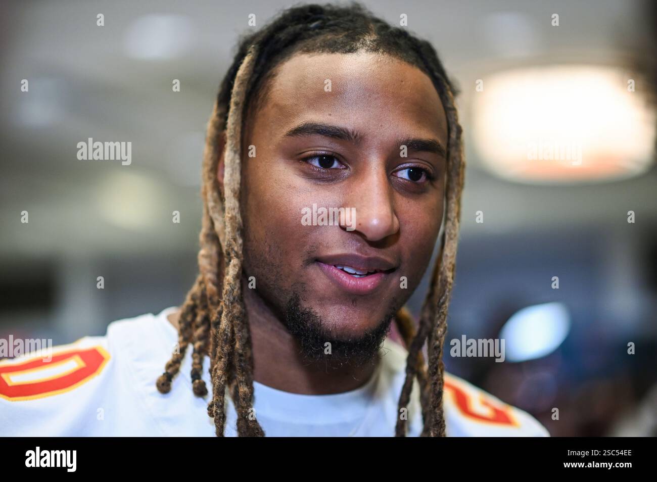 Kansas City Chiefs Safety, Justin Reid, during a media conference at ...