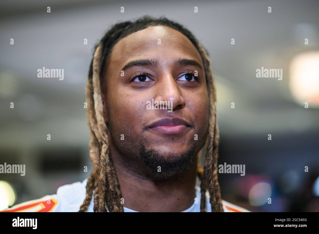Kansas City Chiefs Safety, Justin Reid, during a media conference at ...