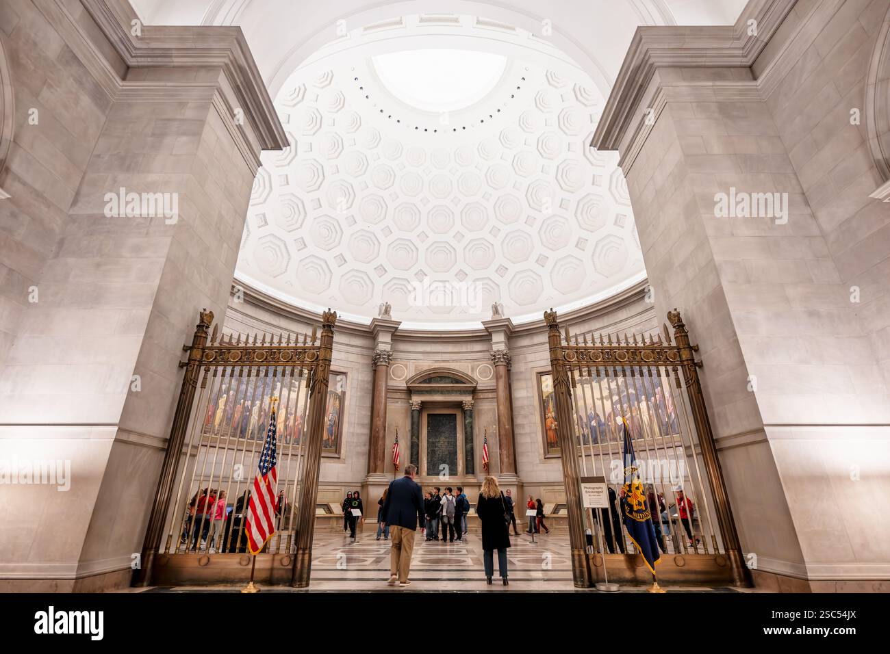 WASHINGTON DC, United States — The National Archives Rotunda houses ...