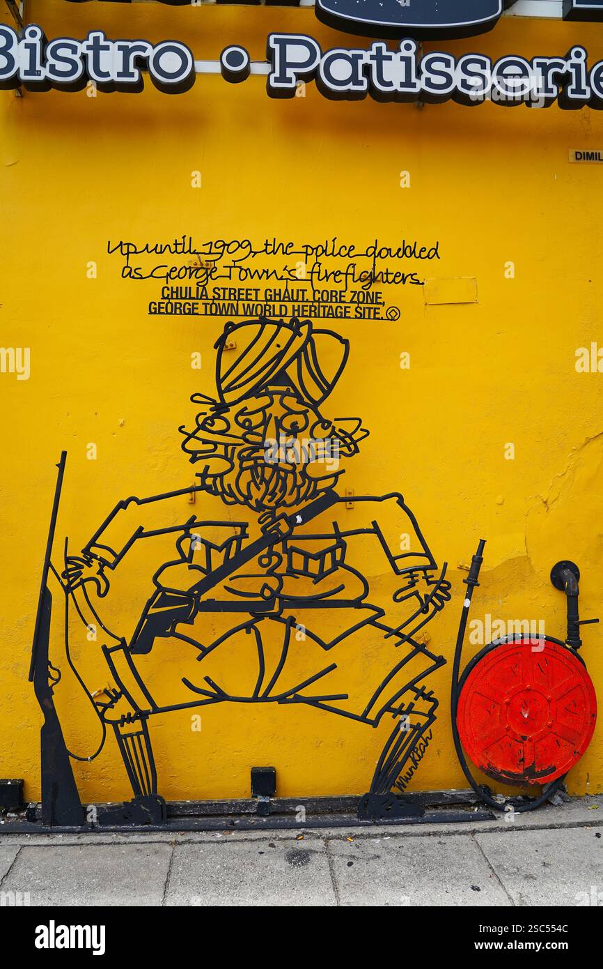 Double Role-Steel rod Street sculpture,depicting an Indian policeman ...