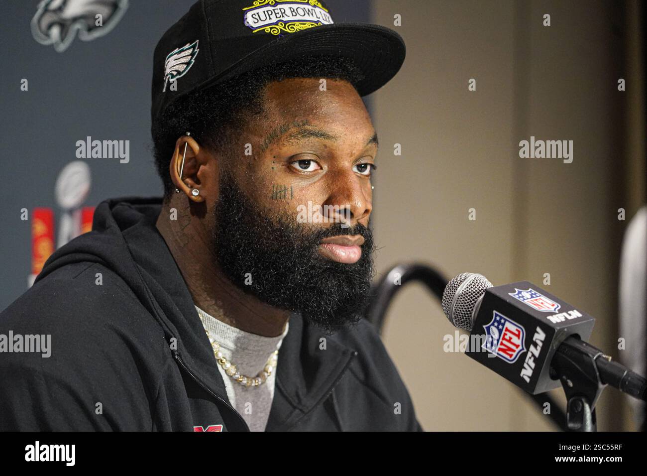 Eagles Player Josh Sweat Answering questions during a Press Conference ...
