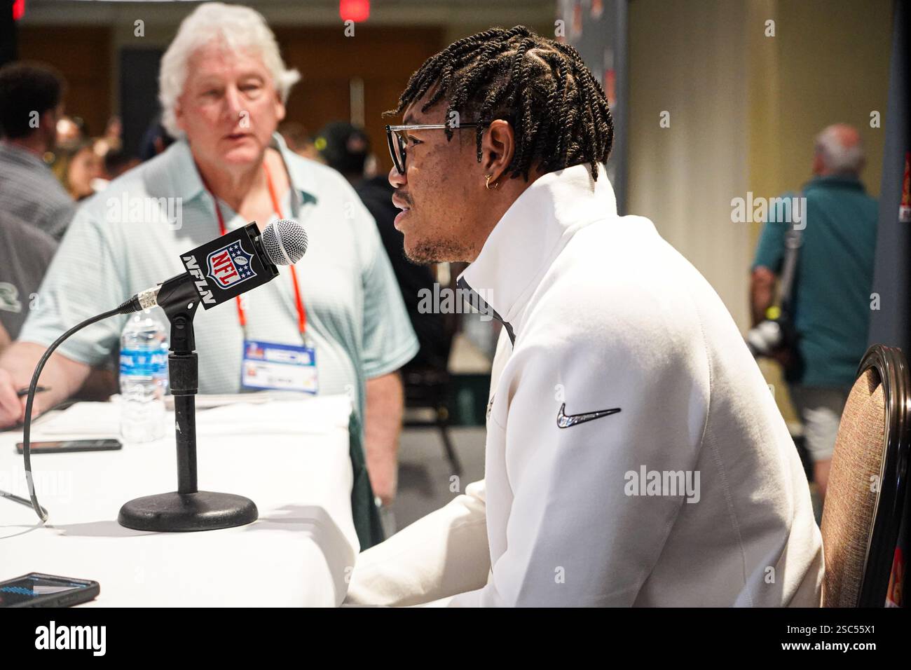 Eagles player Nolan Smith Jr Answering questions during a Press ...