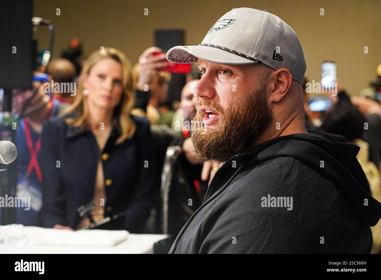 Eagles player Lane Johnson Answering questions during a Press ...