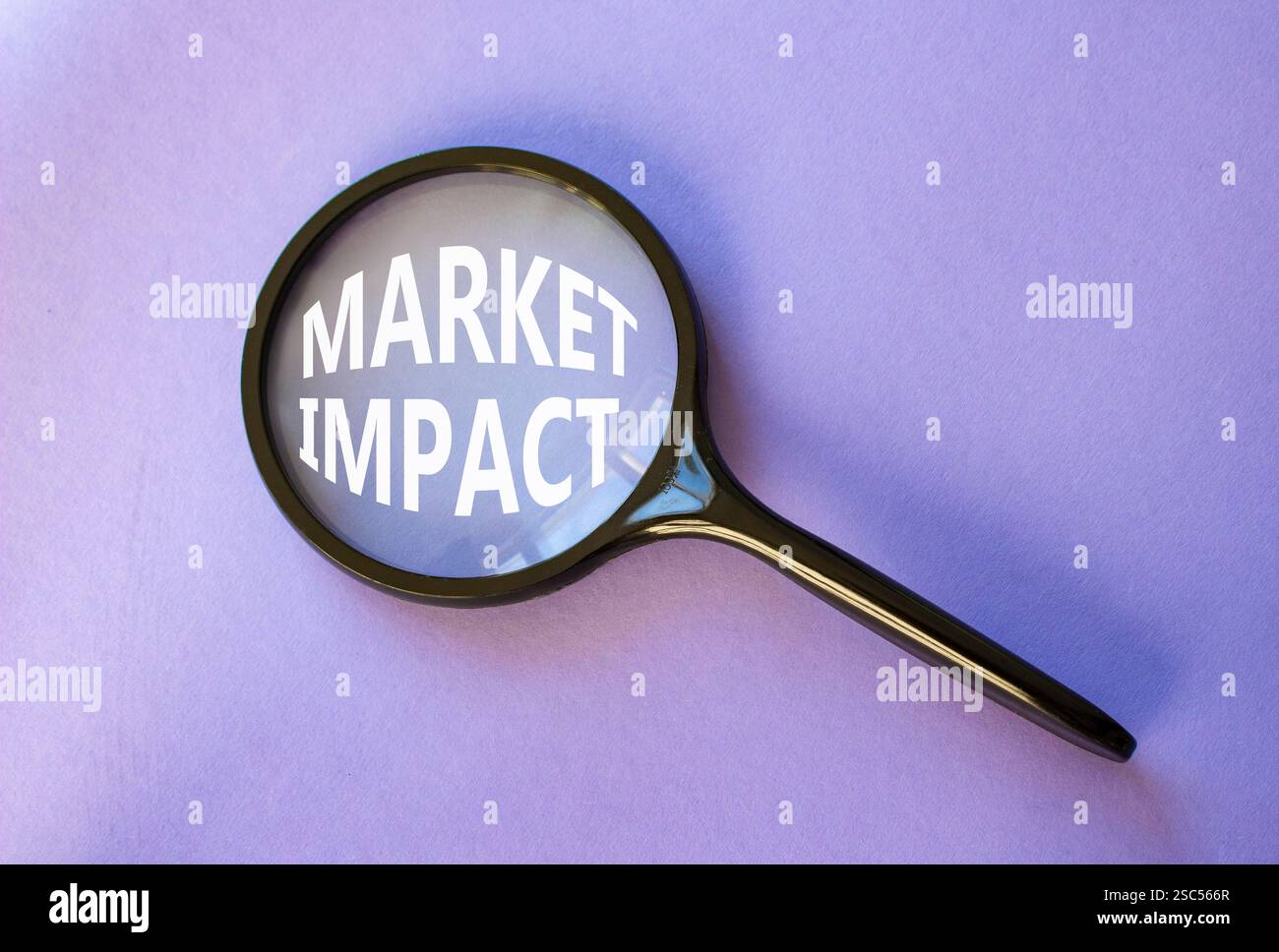 Market impact symbol. Concept word Market impact on magnifying glass ...