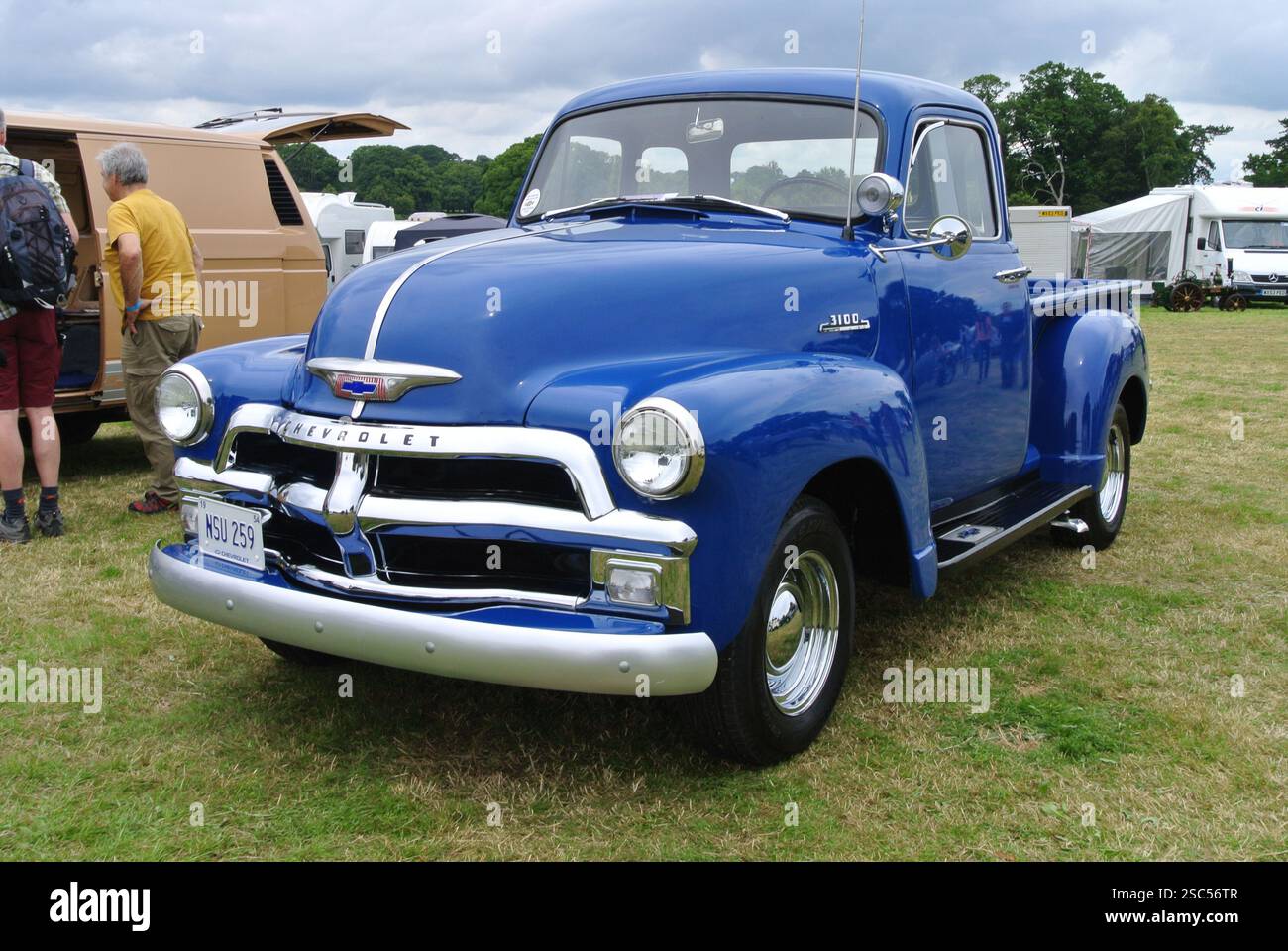 A 1954 Chevrolet 3100 pickup truck parked on display at the 49th ...