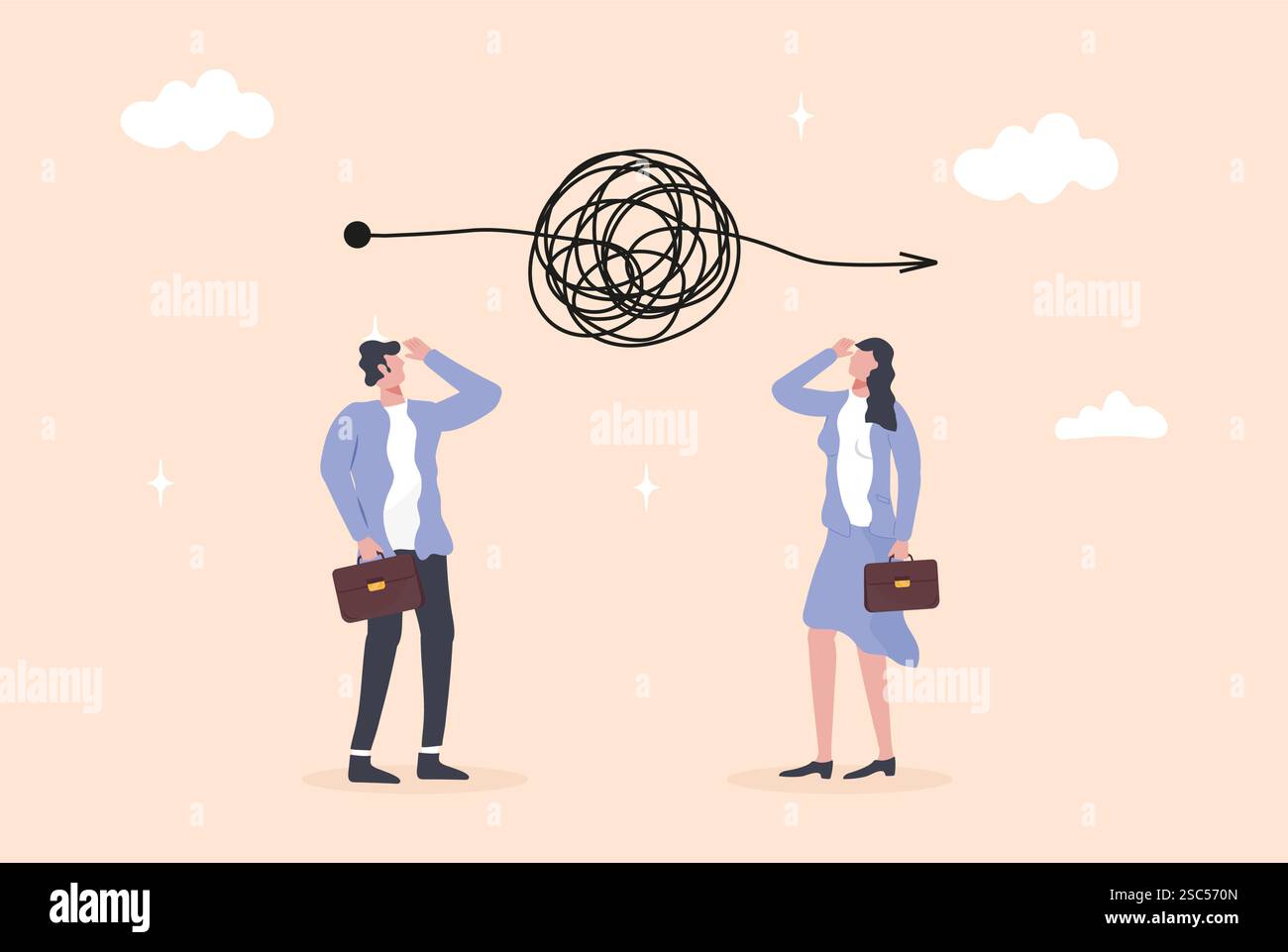 Minimalist vector illustration representing a complicated problem ...