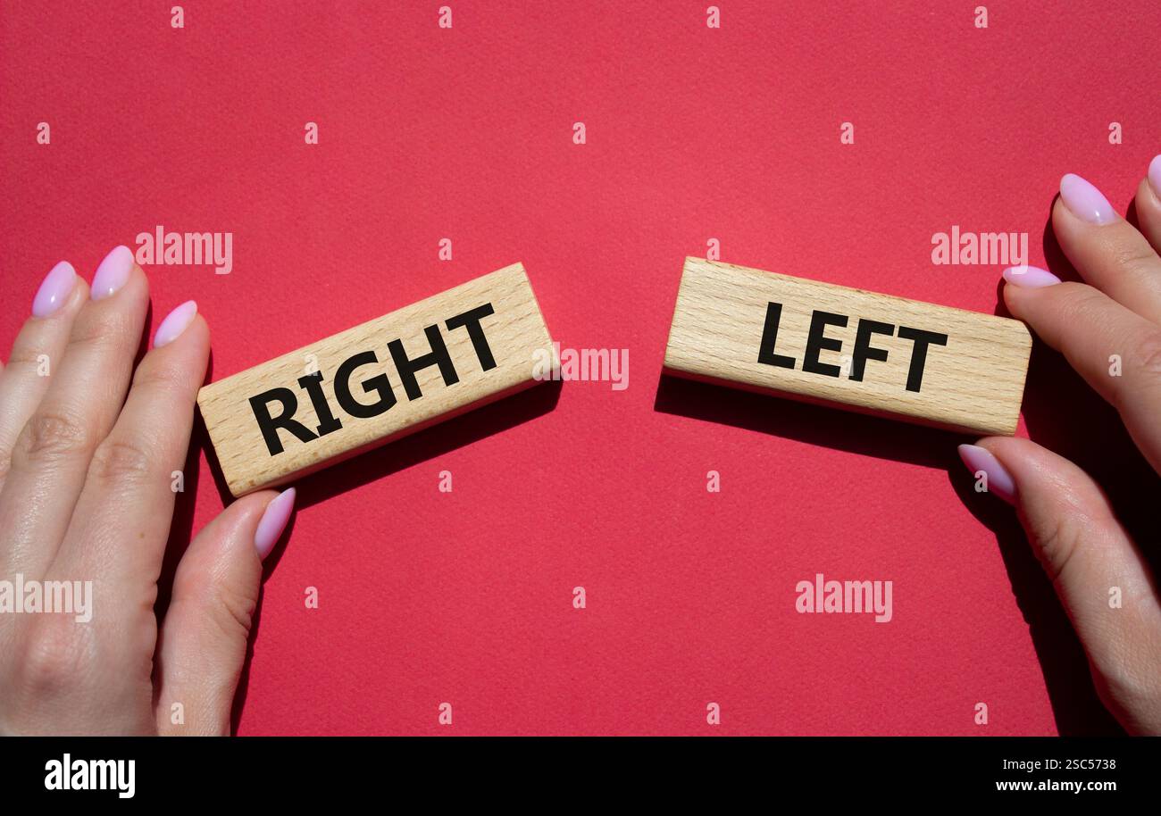 Right or Left symbol. Concept word Right or Left on wooden blocks ...