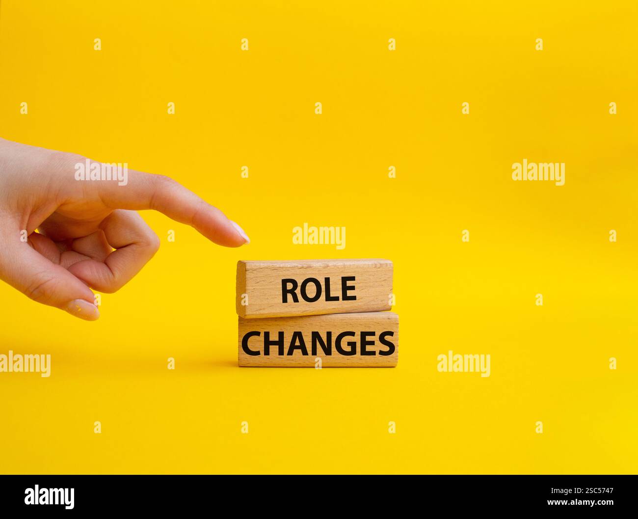 Role changes symbol. Concept words Role changes on wooden blocks ...