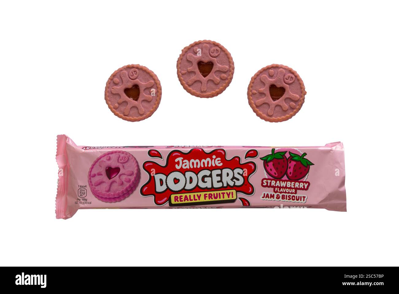 Packet of Jammie Dodgers Strawberry flavour Jam & Biscuit biscuits ...
