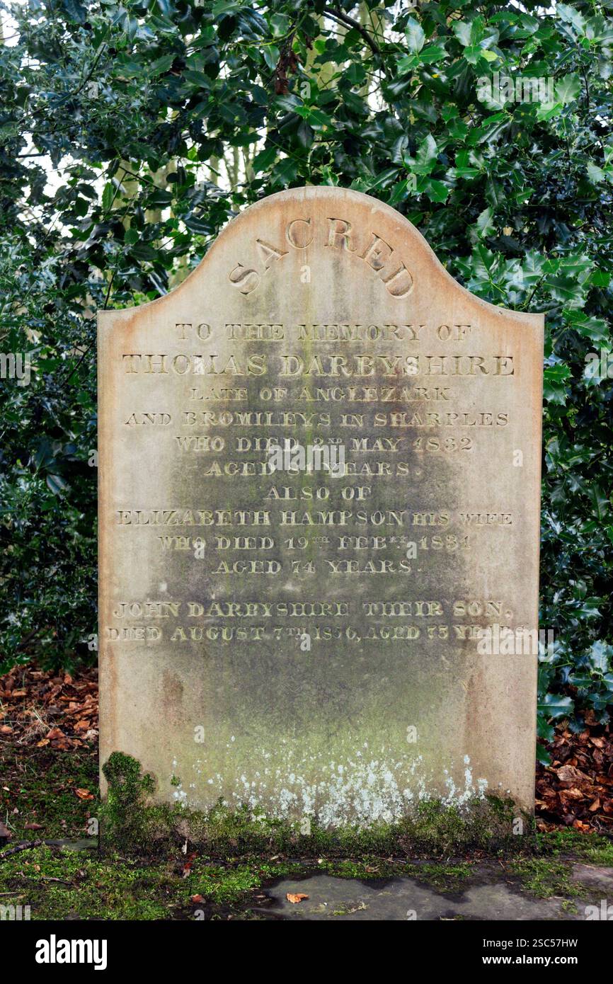 Georgian gravestone at Rivington Unitarian Church Stock Photo - Alamy