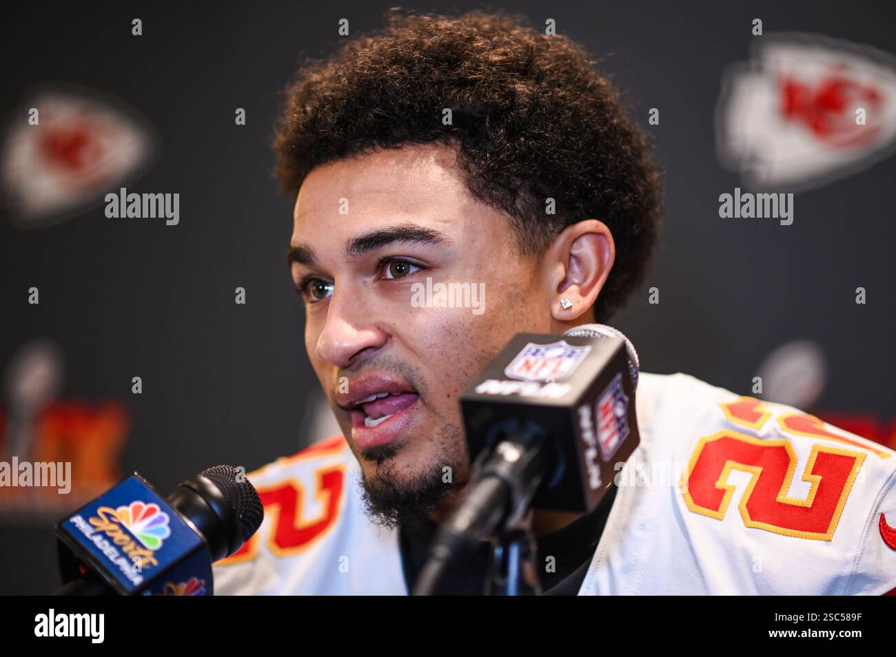 Kansas City Chiefs Cornerback, Trent McDuffie, during a media ...