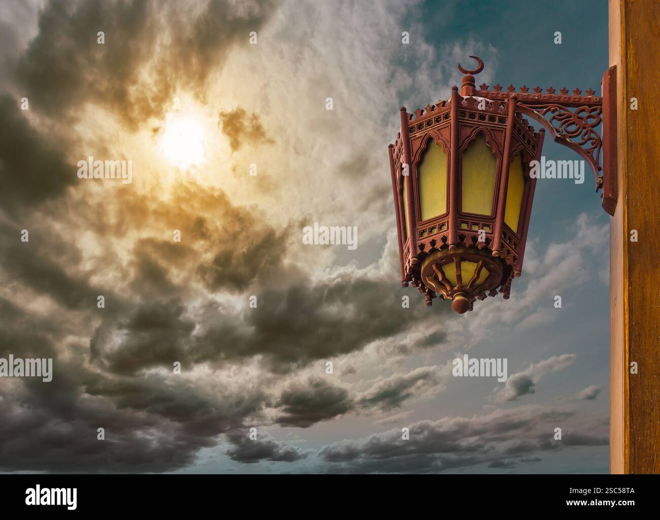Arab street lanterns in the city of Dubai in the United Arab Emirates ...