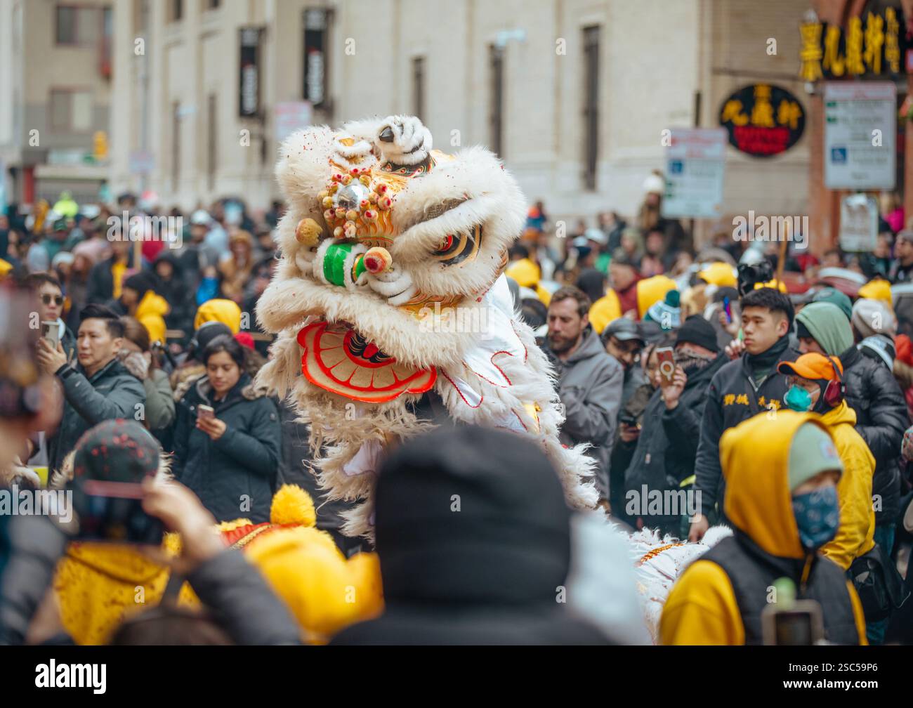 A dragon dance at the Lunar New Year Parade 2025 in Philadelphia ...
