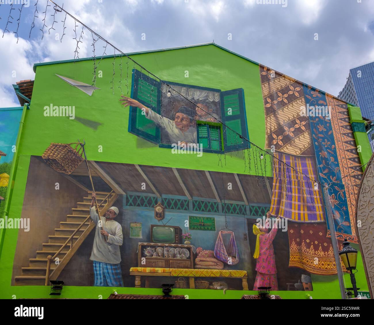 Colourful murals cover the walls of buildings in Muscat Street, Kampong ...