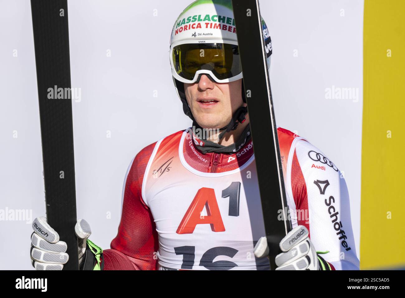 SAALBACH, AUSTRIA - FEBRUARY 5: Otmar Striedinger of Austria during the ...