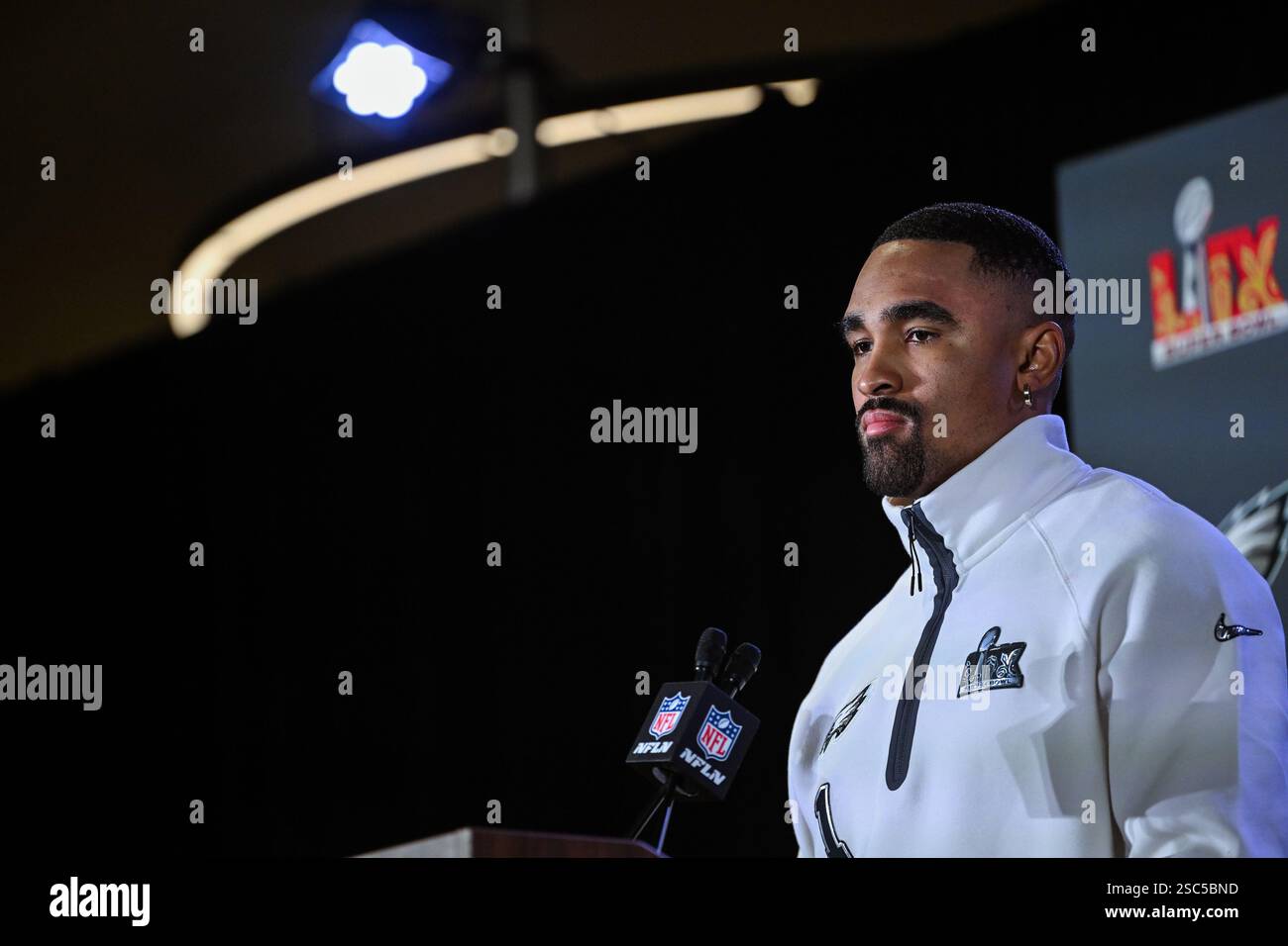 Philadelphia Eagles Quarterback Jalen Hurts during a media conference ...